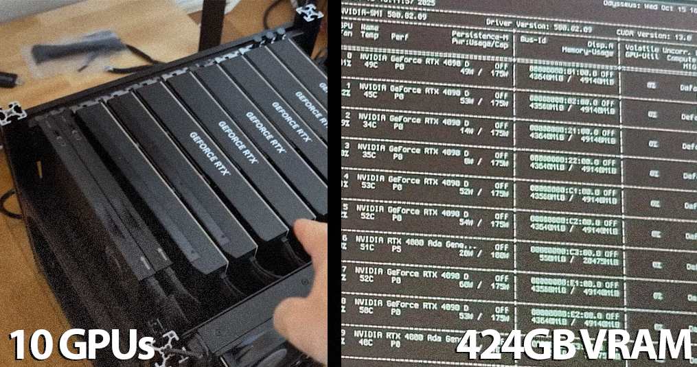 Inside PewDiePie’s $41,000 AI PC: 424GB of VRAM for Local LLMs